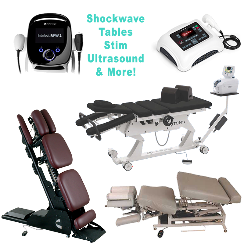 New and used chiropractic tables and equipment.